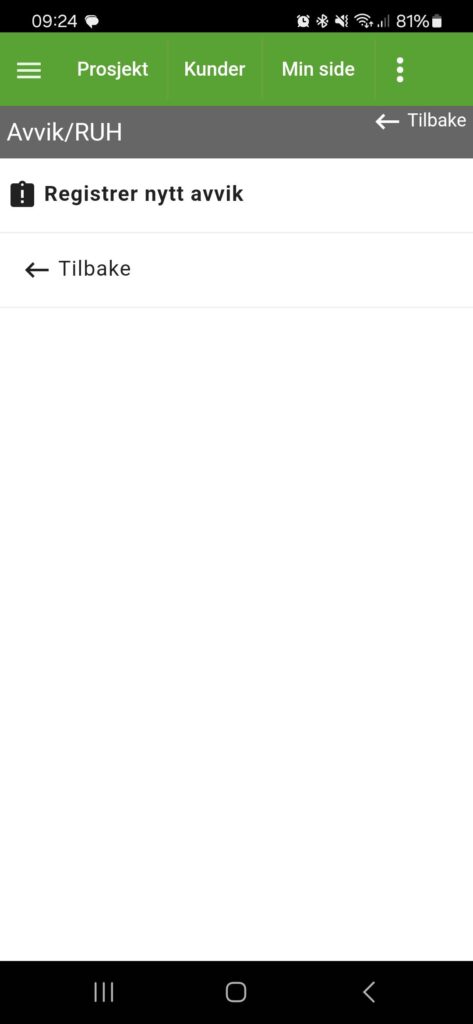 Avvik og RUH - Proresult